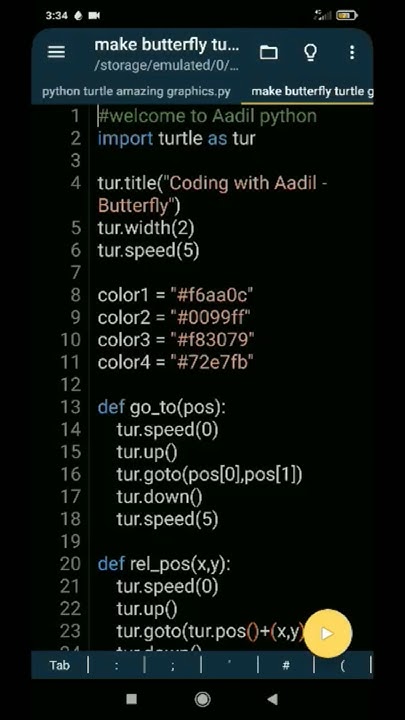 Turtle amazing graphic 2#butterfly #python #coding #turtle - YouTube
