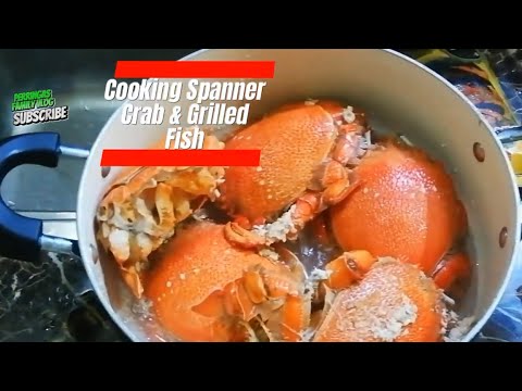 Cooking Spanner Crab, Grilled Fish, and Boiled Sweet Potatoes - My ...