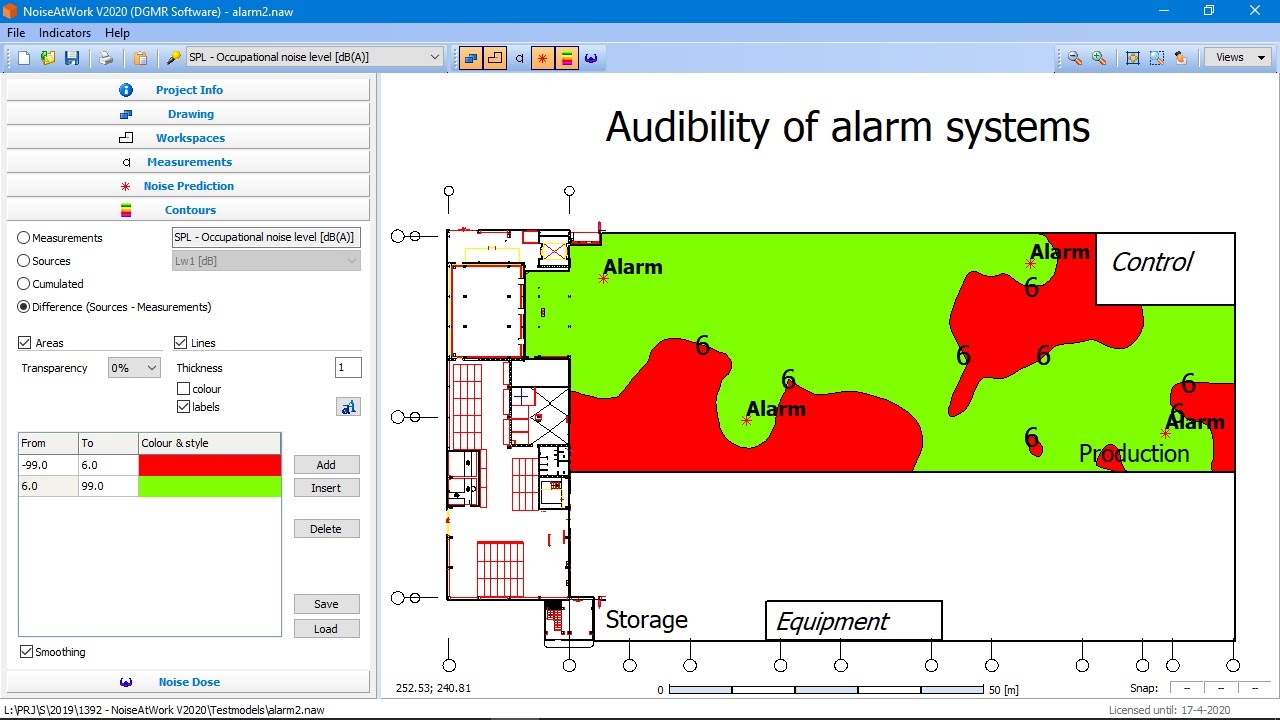 NoiseAtWork difference maps with alarm systems - YouTube