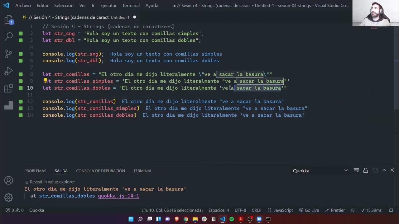 14. Tipos de declaración de strings y cuando utilizarlos - Curso JavaScript - OpenBootcamp - YouTube