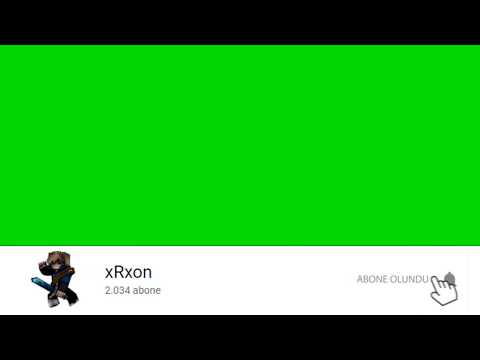xRxon - Animasyonlu Abone Ol Green Screen
