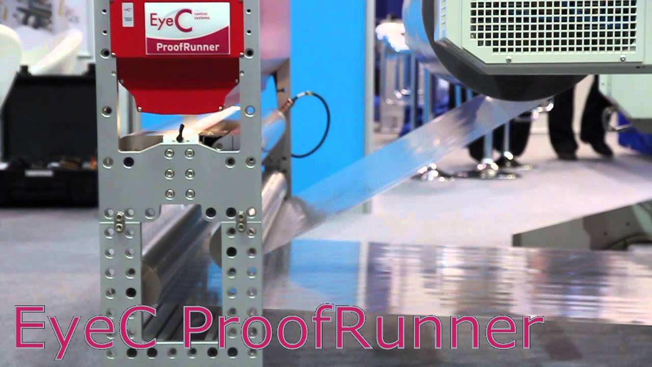 The EyeC ProofRunner inspecting print on flexible packaging film - YouTube