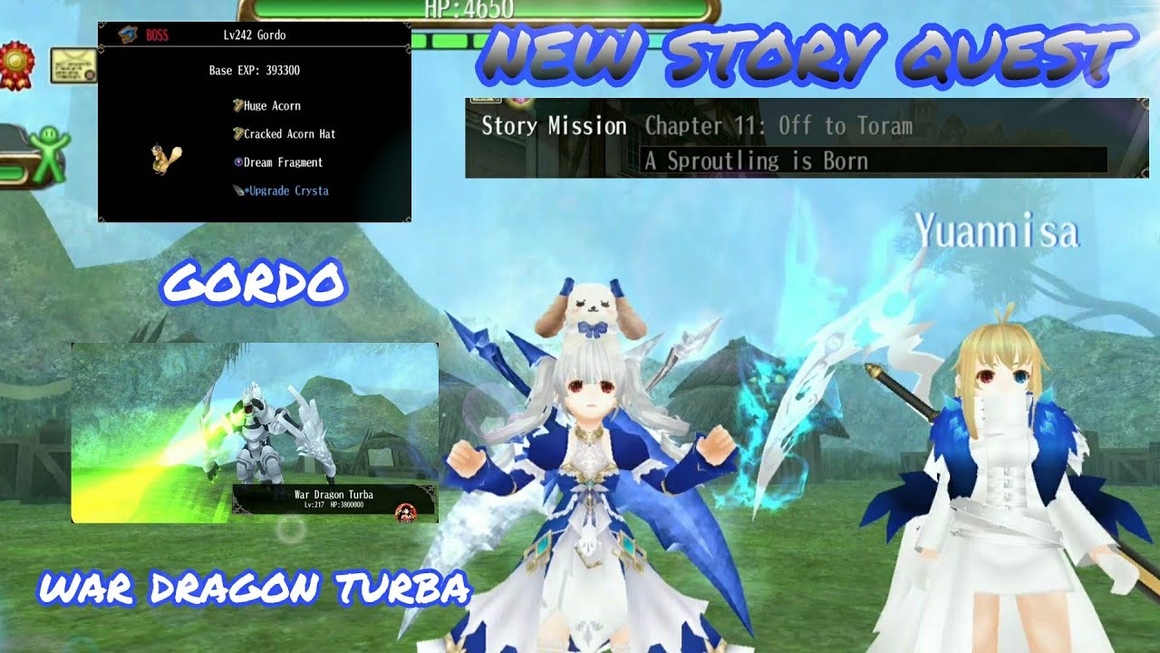 toram online - story quest : a sproutling is born new boss war dragon ...