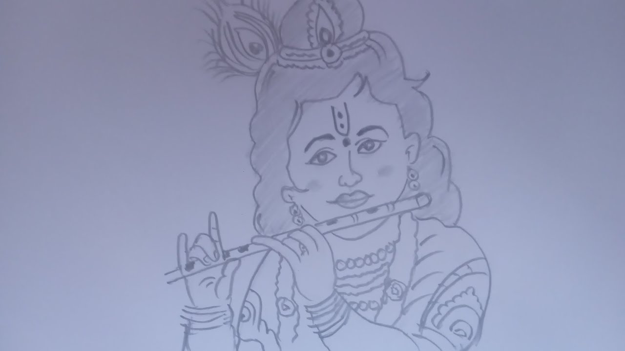 bal krishna drawing outline| Sujal Pathak Arts |krishna drawing ...