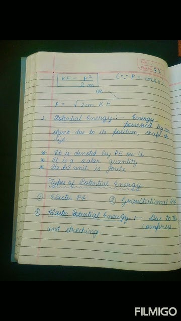 CLASS:9th SCIENCE(physics) CHAPTER:4 WORK AND ENERGY IMPORTANT NOTES ...