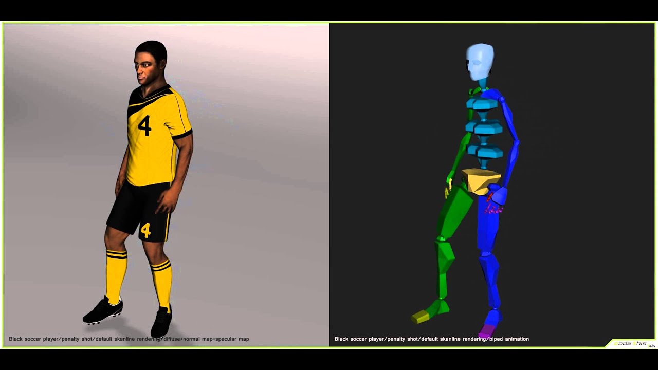 Black Soccer Player CG - YouTube