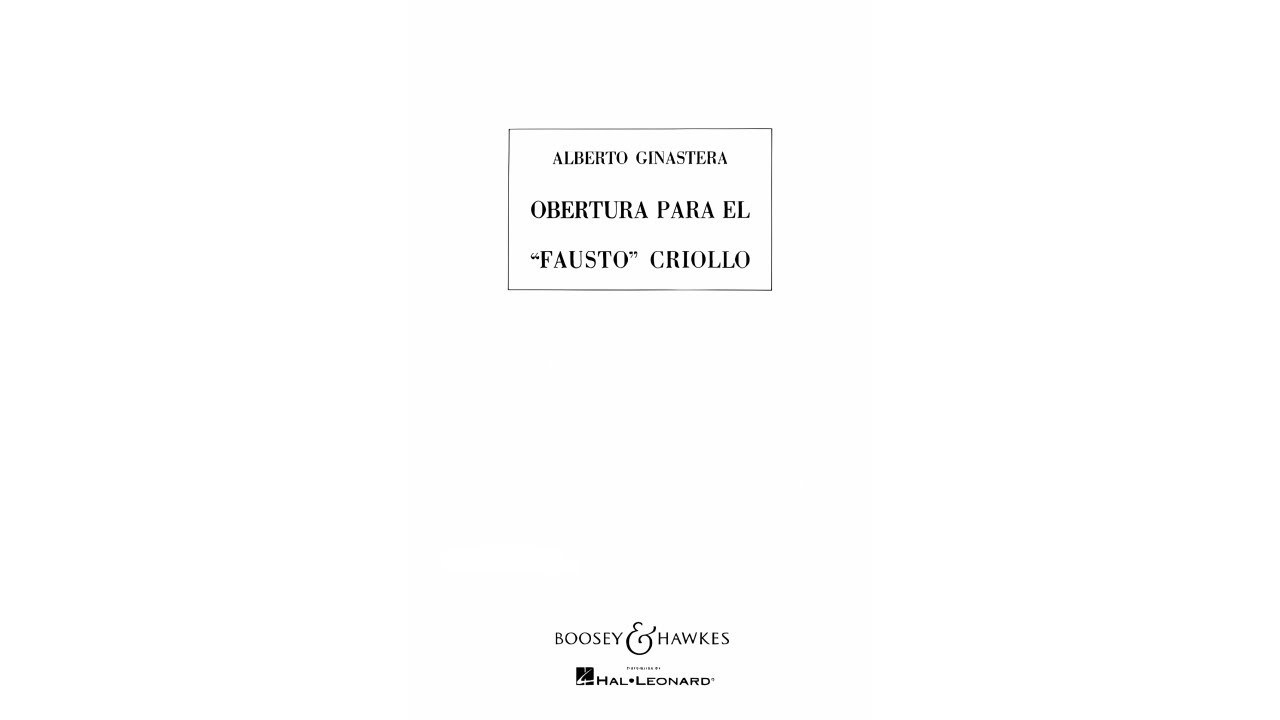 A. Ginastera: Obertura para el "Fausto" criollo Op.9 [Score + Audio] - YouTube