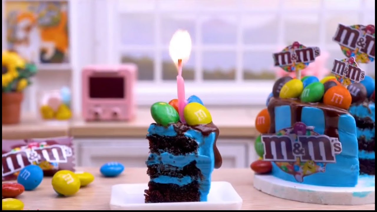 Mini Happybirthday M&Ms cake decoration, How to make m&ms cake decorating ideas - YouTube