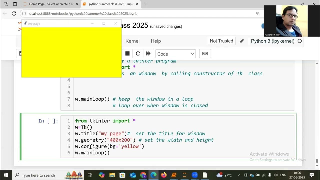 python summer hindi class 24 | tkinter | Graphical user interface|Ranjan sir|Ranjan Das - YouTube