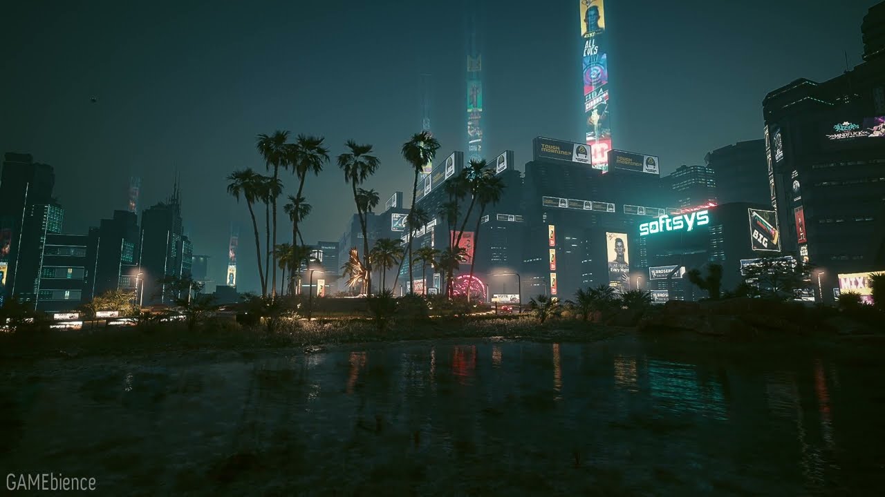 5 Hour - Cyberpunk 2077 - North Oaks Small Pond Ambience - YouTube