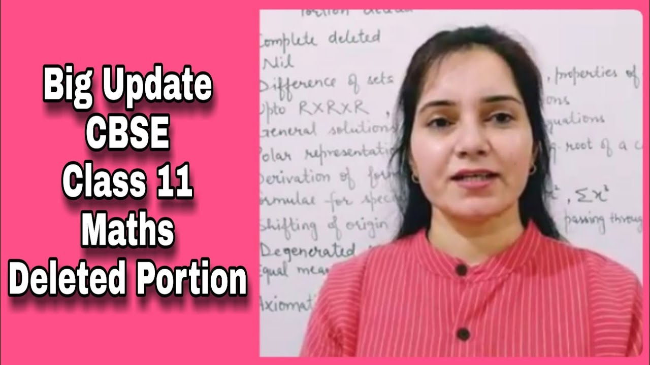 CBSE || Class 11 || Mathematics #Revised_Syllabus #Deleted_for_Session ...