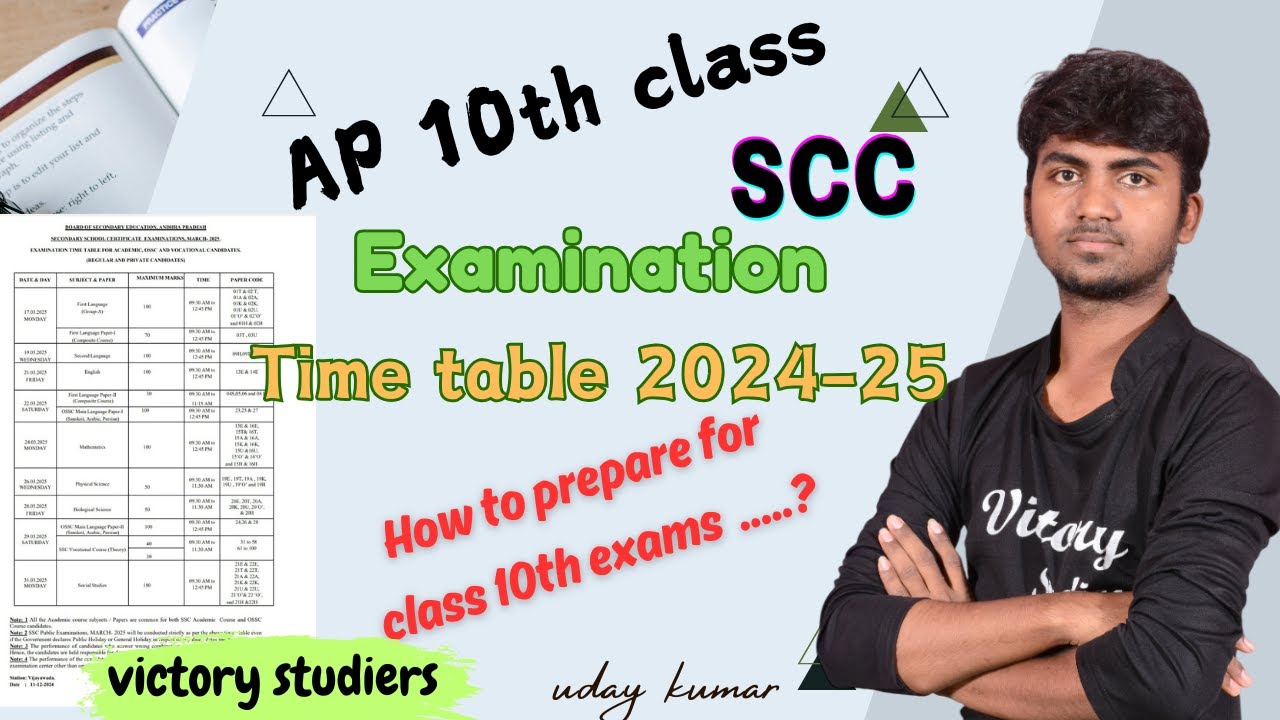 Exam Time table 2025 | Ap ssc exams 2025 | Ap 10th class ssc exam time ...