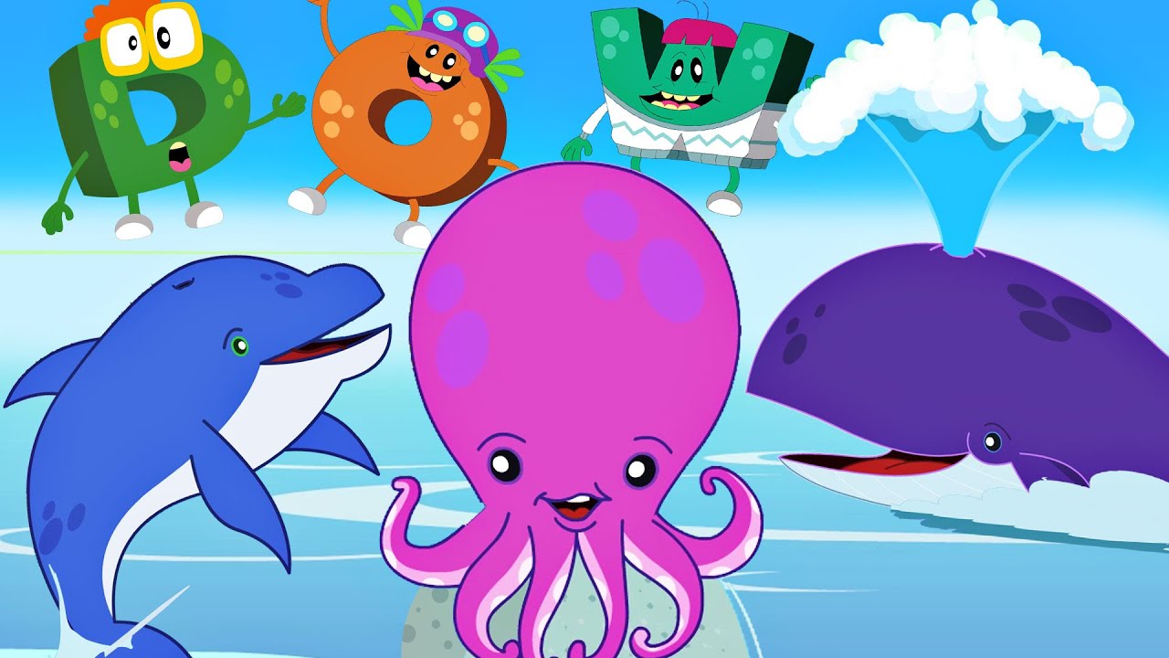 Sea Animals with Alphabet Monsters | Funny Cartoons for Kids | ABC ...