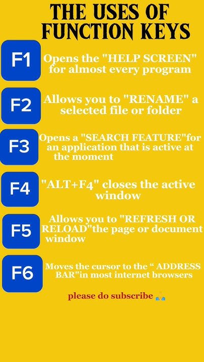what are the uses of Function Keys? #uses of function keys f1 to f2 # ...