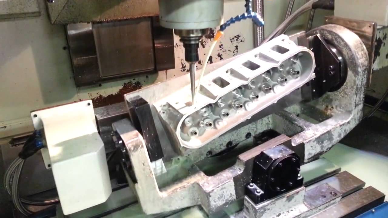 Katech 5-Axis Cylinder Head Porting - Inlet Port Making Chips - YouTube