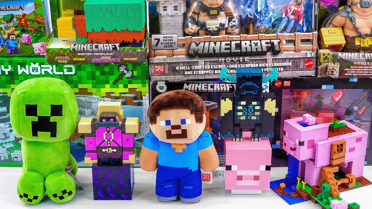Minecraft Movie Toy Collection Unboxing | Steve Plush | Blast Attack ...
