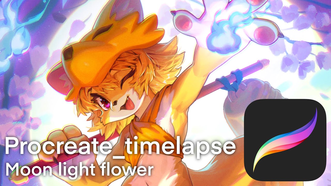 【procreate】Moon light flower【Timelapse】 - YouTube