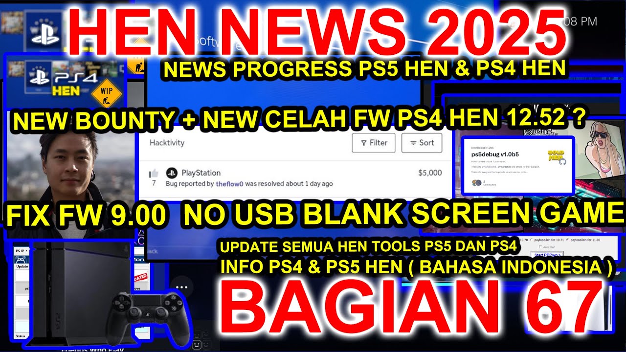 NEWS PS4 HEN 12.52 - 9.00 -NEW BOUNTY HEN - RAJA HEN TURUN TANGAN - FIX 9.00 BLANK SCREEN# ...