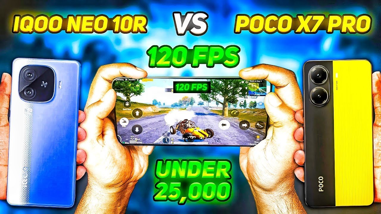 IQOO NEO 10R VS POCO X7 PRO 😱🔥120 FPS IN PUBG BGMI | BEST PHONE UNDER 20000 | IQOO NEO 10R BGMI ...