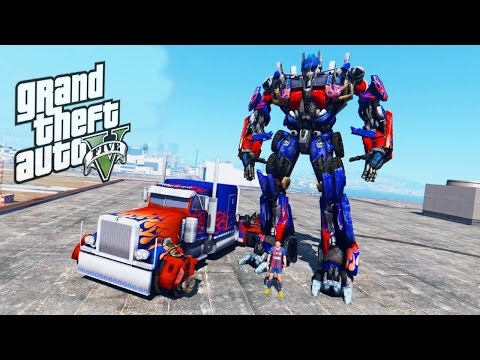 TRANSFORMERS MOD, TRANSFORMING (GTA 5 OPTIMUS PRIME MOD)