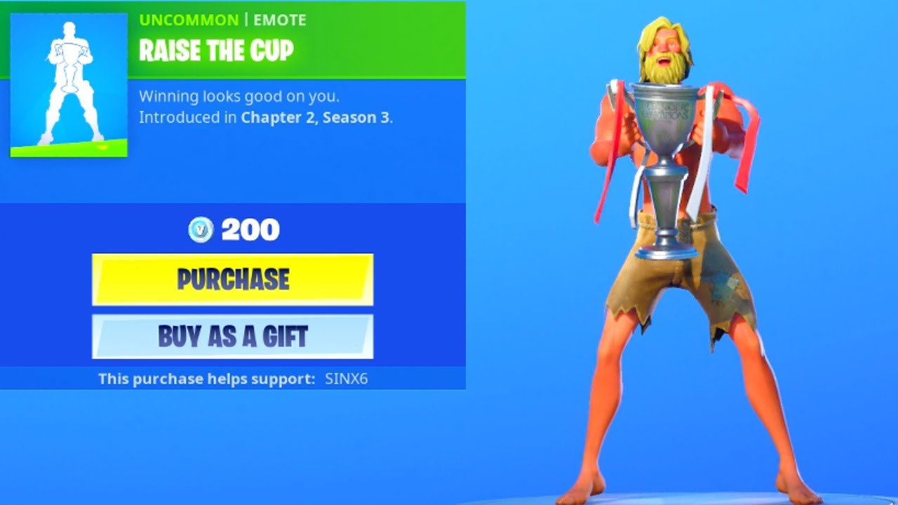 *NEW* RAISE THE CUP Emote..! (Item Shop) Fortnite Battle Royale - YouTube