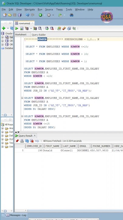 Rownum in Oracle SQL/PLSQL -PART1 - YouTube