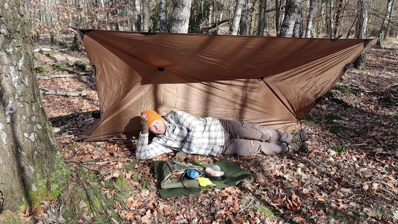 Making a small lightweight tarp for hiking, bushcraft, camping - YouTube