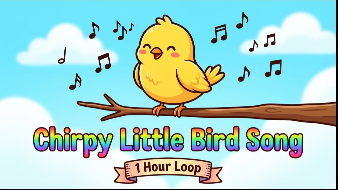 Chirpy Little Bird | Relaxing Kids Song | 1 Hour Loop - YouTube