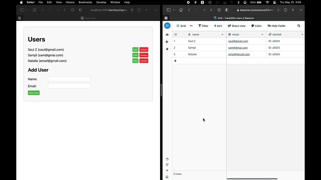 Demo: React CRUD App with Baserow Database Integration - YouTube