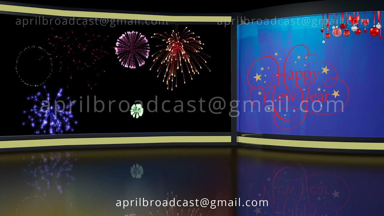 Happy Holidays TV Studio Set 01-Virtual Green Screen Background Loop ...