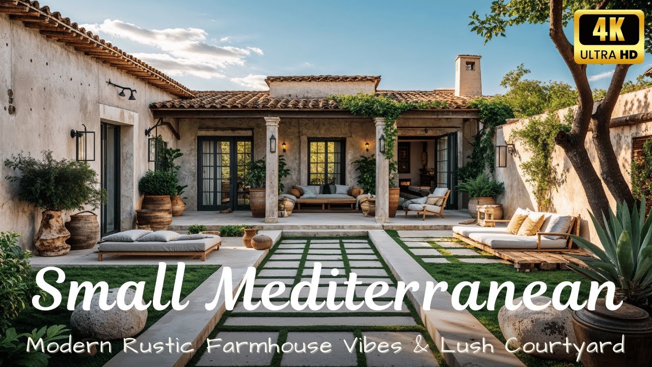 Beautiful Small Mediterranean House with Rustic Farmhouse Vibes & Lush ...