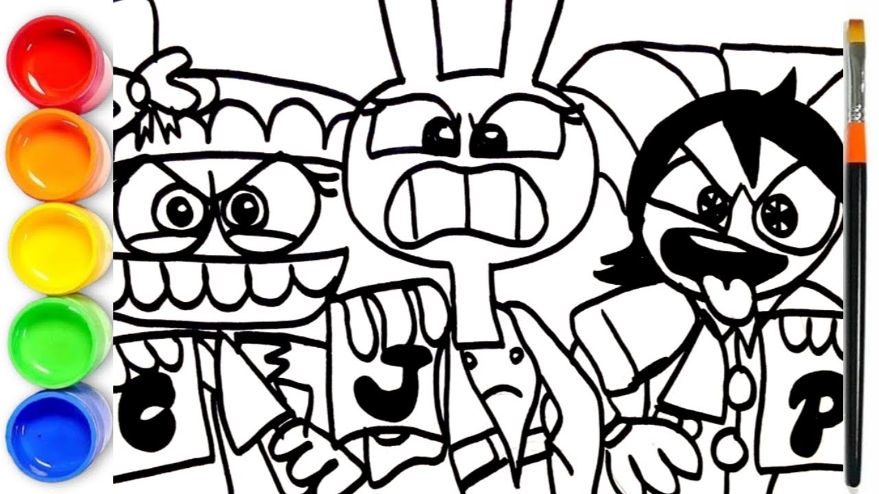 How to draw Jax, Pomni, Caine | Evil Jax, Evil Pomni, Evil Caine | The ...