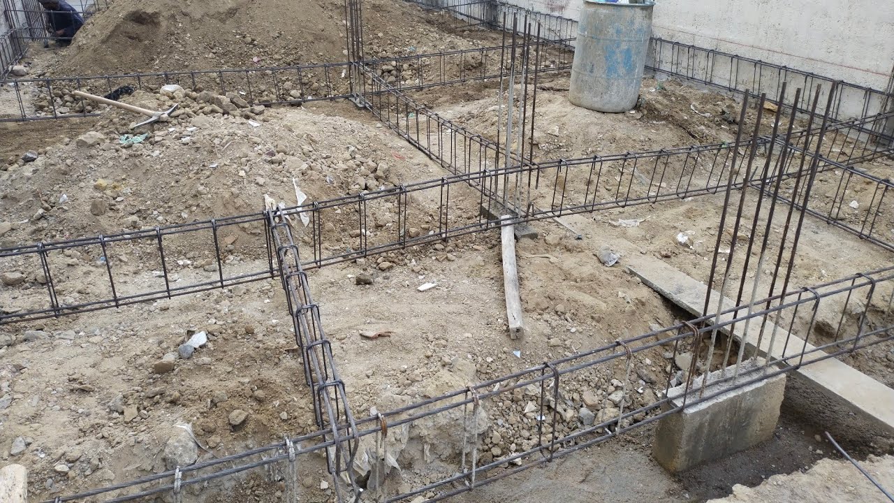 PLINTH BEAM STEEL FIXING WORK ! - YouTube