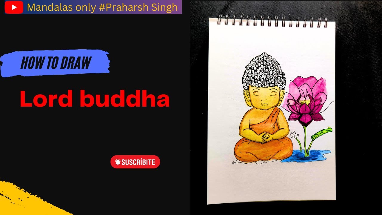 how to draw lord buddha | buddha | step by step | easy drawing - YouTube