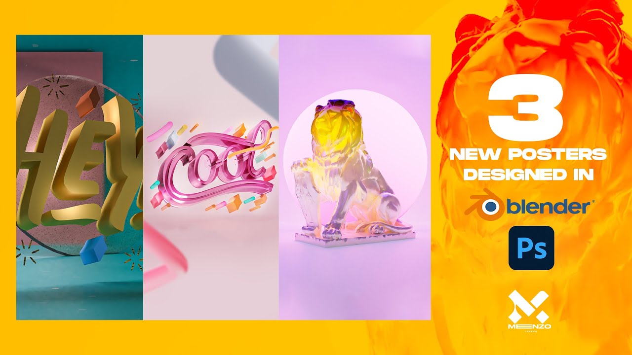 Posters in blender | photoshop editing ( speed art ) - YouTube