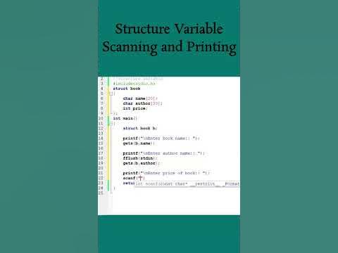 #110 Scanning and Printing structure variable || struct data type || C Program #shorts #coding ...