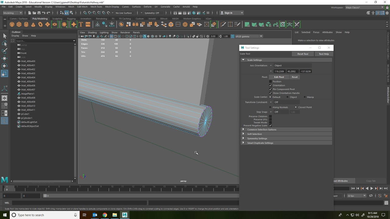 Autodesk Maya - Modular Sci-Fi Hallway 01: Modeling a Wall - YouTube