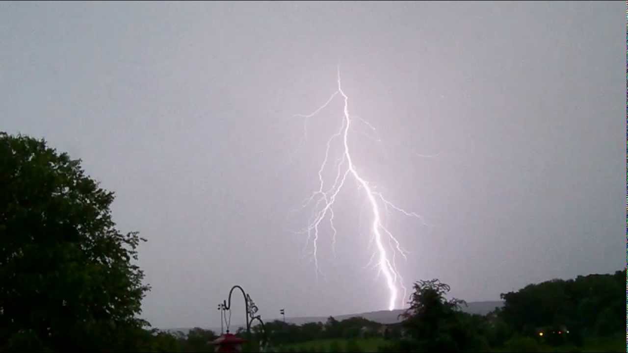 Slow Motion Lightning Strike 5/27/2012 Central PA - YouTube