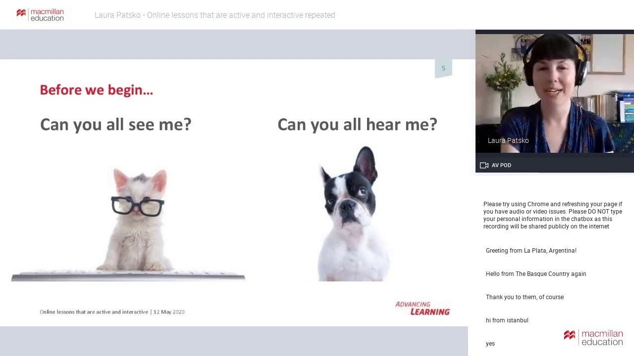 Making online synchronous classes more active and interactive ...