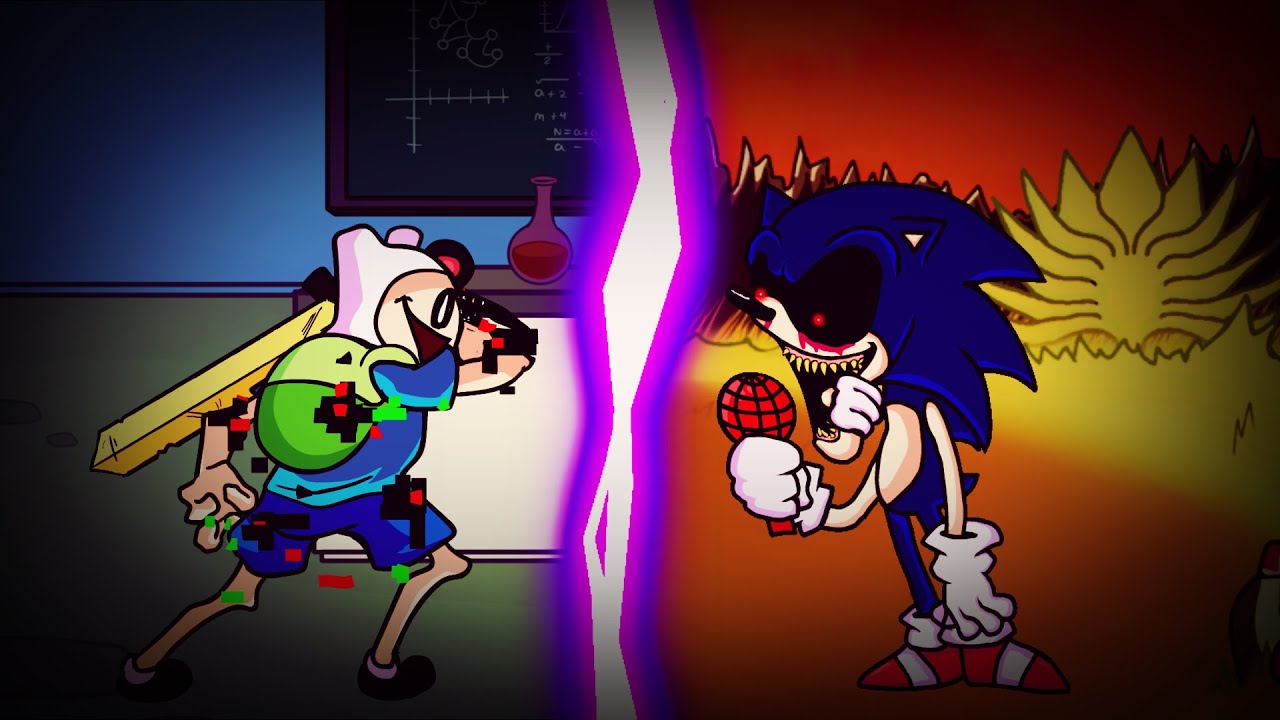 Pibby Finn Vs Sonic exe (Quiet X Too Slow) FNF Video - YouTube