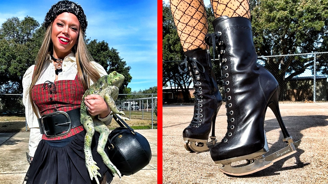 Vintage Pirate Punk Plaid OOTD- feat. BIG FROG 🐸 & Skate Heels! - YouTube