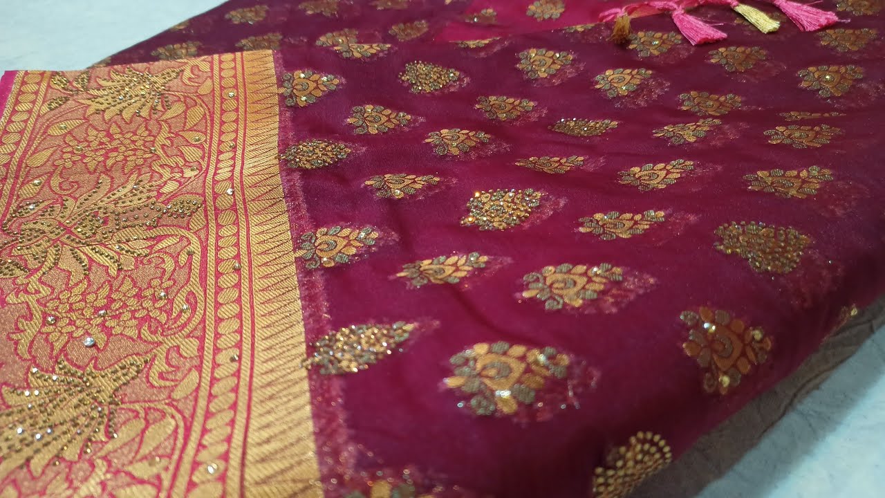 new chanderi saree 2023 । orgenza saree। chanderi silk organza and ...
