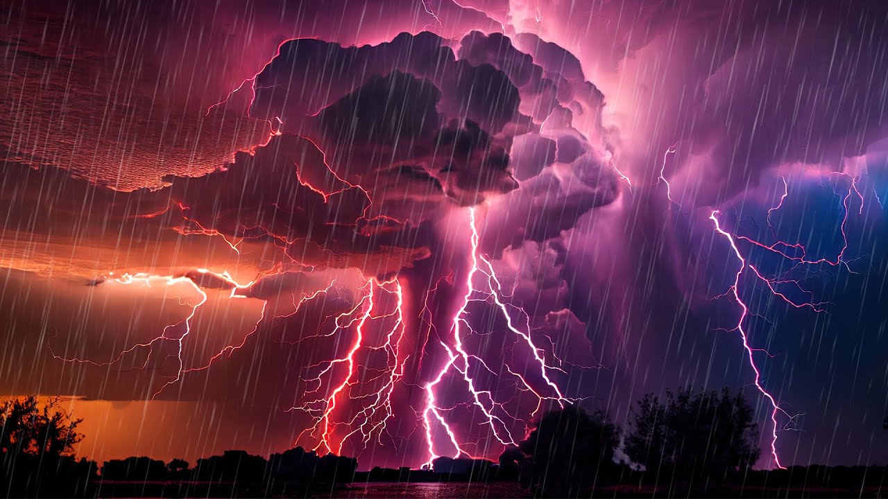 Thunderstorm Sounds at Night with Heavy Rain and Extreme Thunder to ...