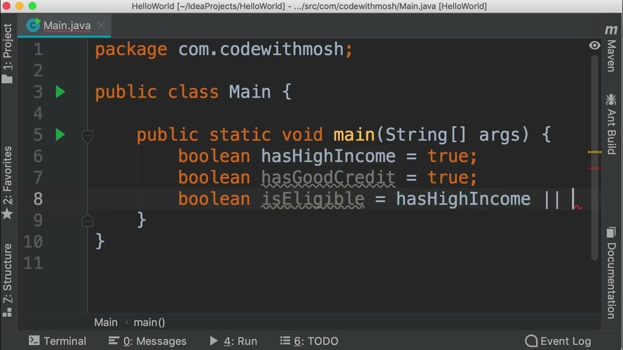 Java #28 - Logical Operators [By Mosh Hamedani] - YouTube