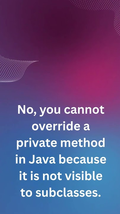 Can we override private method in Java? | privateMethod Override #java - YouTube