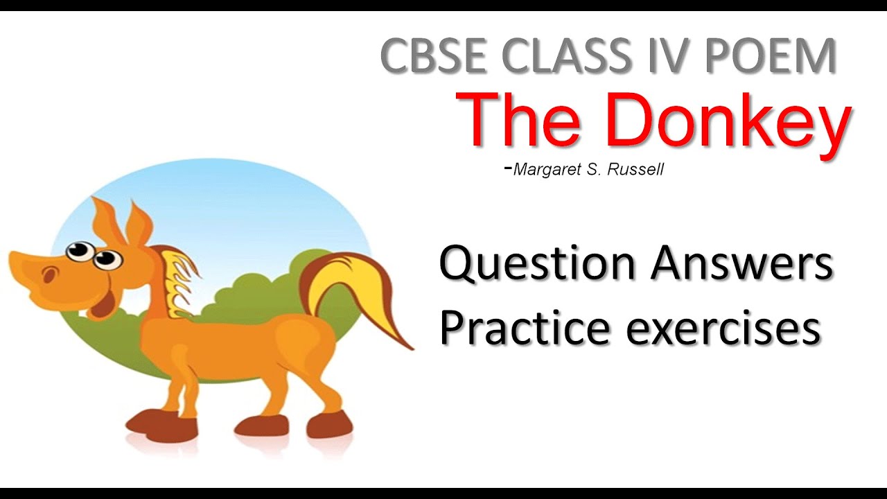 CBSE Class 4 Poem Donkey Question Answers | Poem Donkey Questions - YouTube