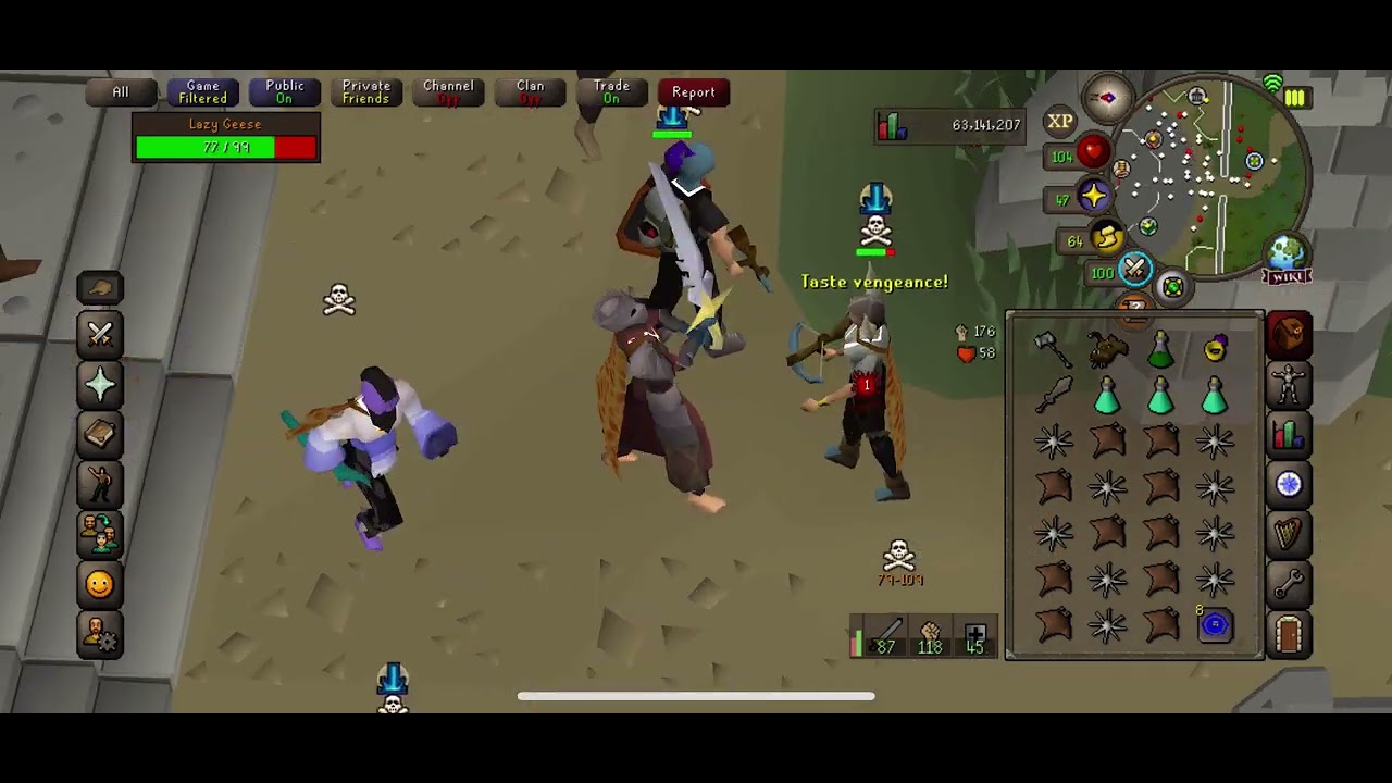 Osrs mobile pking in 250m gear enjoy - YouTube