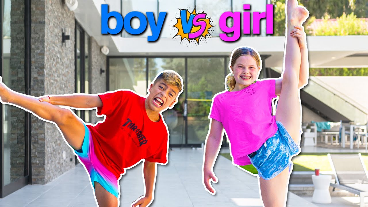 BOY vs GIRL Gymnastics & Strength Challenge ft/ Royalty Family - YouTube