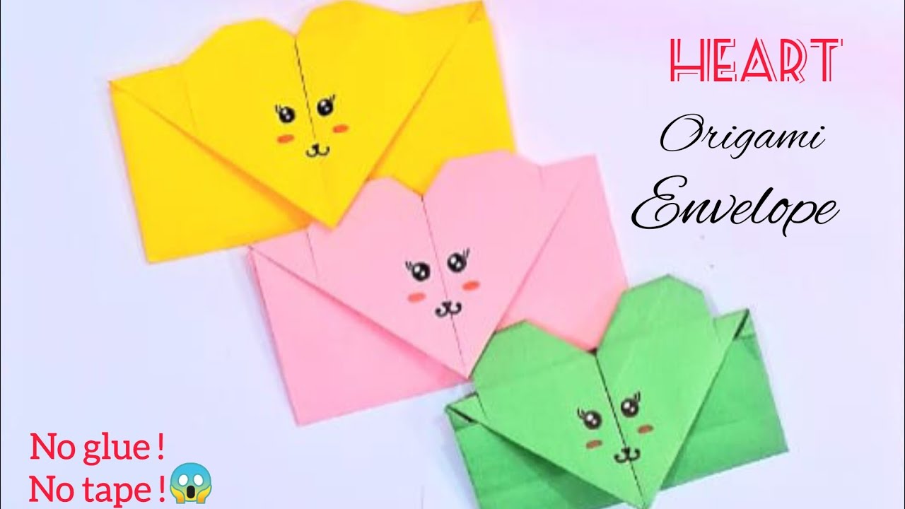 cute origami heart envelope | Origami envelope card | Envelope birthday ...