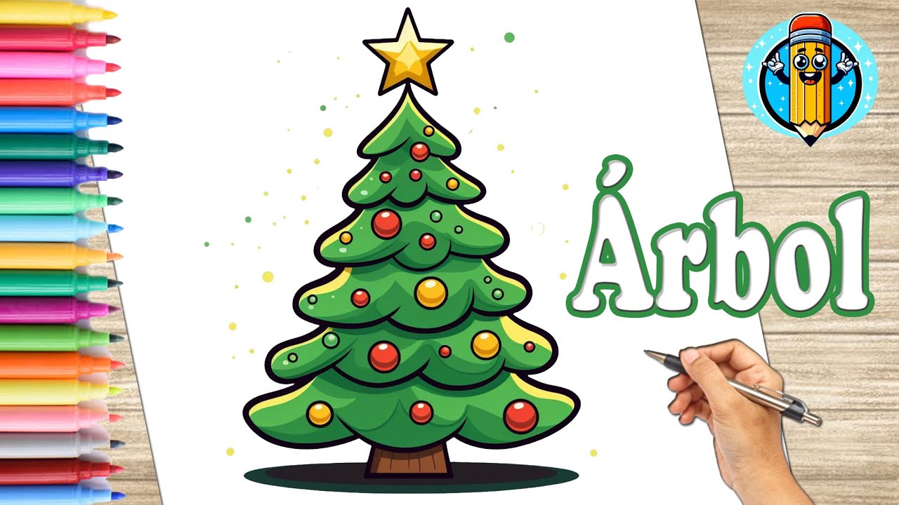 Dibuja y Colorea un ARBOL de NAVIDAD 🎄 | Paso a Paso | Dibujos para ...